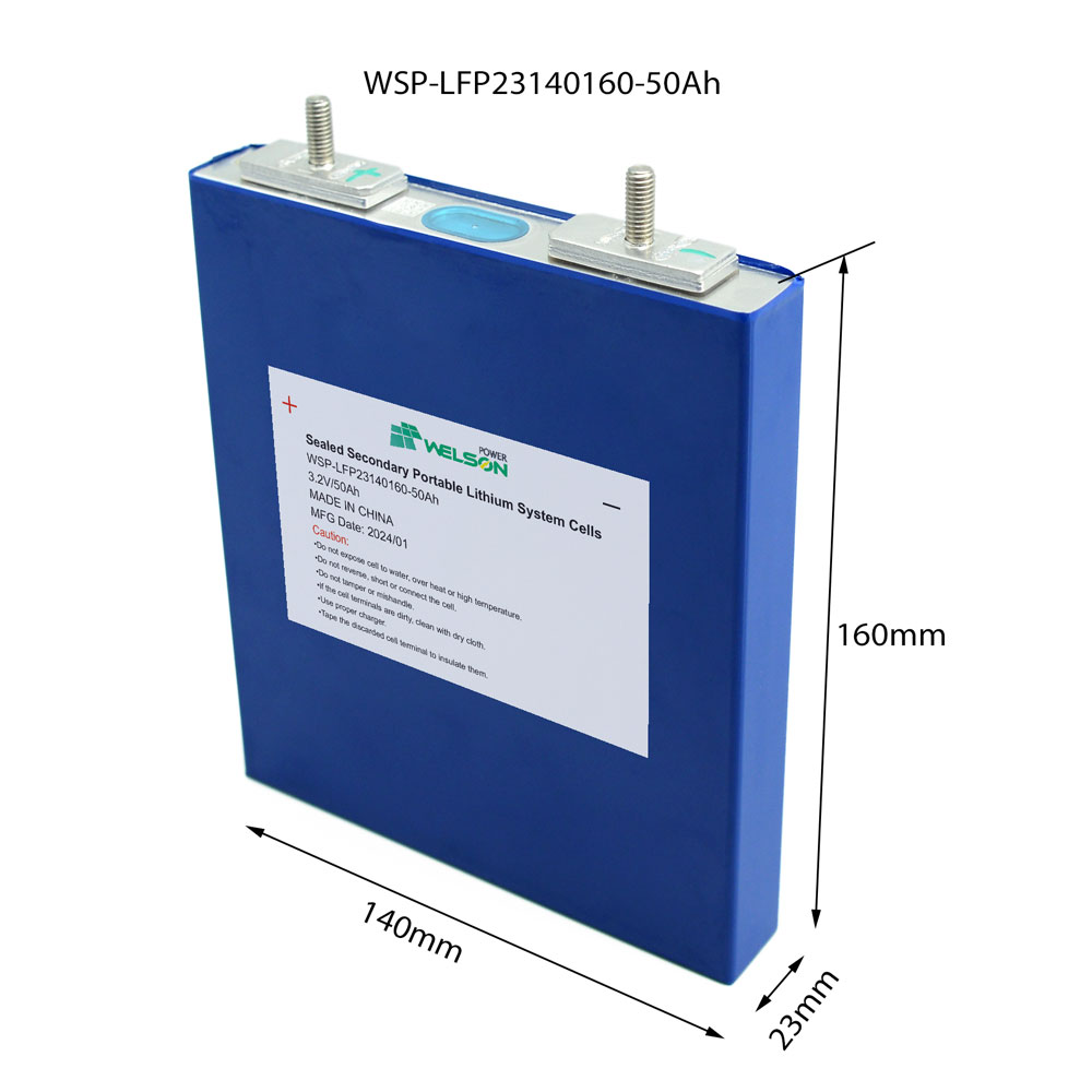 50Ah 3.2V Prismatic WSP-LFP23140160-50Ah LiFePO4 Cells Laser Welded ...